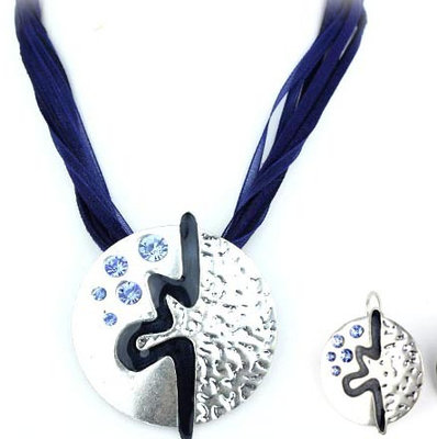 Retro Enamel round pendant necklace jewelry sets necklace earrings set Lightning BJX4326
