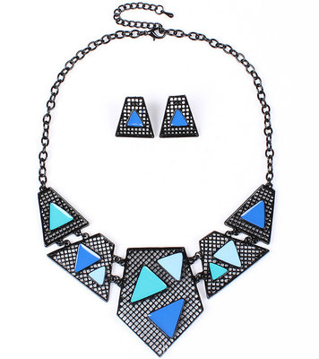 Retro trapezoid necklace Diamond necklace Irregular drip Coffee Necklace Wholesale earrings MD1420