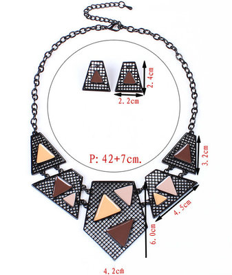 Retro trapezoid necklace Diamond necklace Irregular drip Coffee Necklace Wholesale earrings MD1420