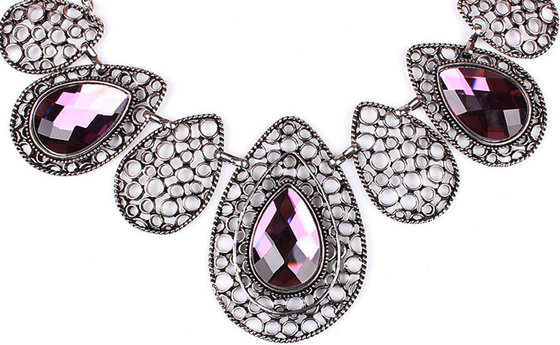 Droplets necklace Manufacturers Tibetan silver retro Droplets pendant necklace collarbone Water drop earrings  MD1422