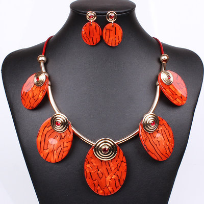 Egg-shaped necklace High-end multi-colored resin earrings necklaces Thread Necklace Spiral necklace MD1425