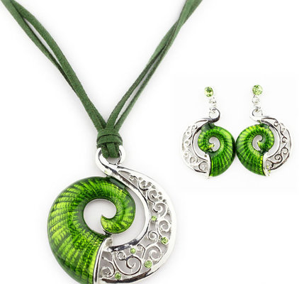 High-grade alloy purple rhinestone necklace Tornado earrings Tornado necklace Whirlpool Earrings and Necklace  BJX4341