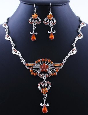 Bridal jewelry wholesale Heart Necklace Heart Earrings Angel Necklace 19720