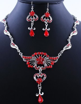 Bridal jewelry wholesale Heart Necklace Heart Earrings Angel Necklace 19720