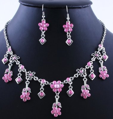 Bridal jewelry wholesale Plum Necklace Plum earrings Tassel necklace 19721