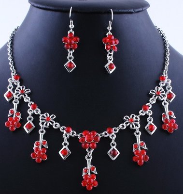 Bridal jewelry wholesale Plum Necklace Plum earrings Tassel necklace 19721