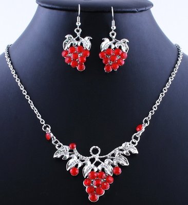 Bridal jewelry wholesale Plum Necklace Plum earrings Tassel necklace 19721