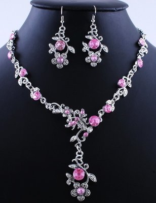 Wholesale fashion alloy rhinestone necklace flower necklace bridal necklace 19725