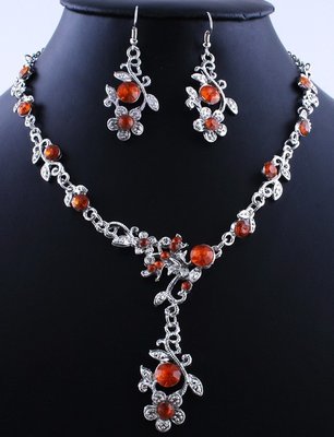 Wholesale fashion alloy rhinestone necklace flower necklace bridal necklace 19725