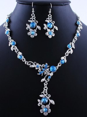 Wholesale fashion alloy rhinestone necklace flower necklace bridal necklace 19725