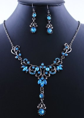 Pink necklace wholesale fashion alloy rhinestone necklace flower bridal necklace 19732