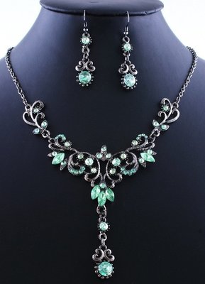 Pink necklace wholesale fashion alloy rhinestone necklace flower bridal necklace 19732