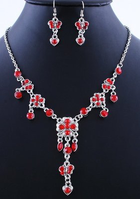 Alloy jewelry set bridal diamond necklace Clover butterfly jewelry wholesale 19744