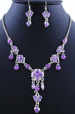 Alloy jewelry set bridal diamond necklace Clover butterfly jewelry wholesale 19744