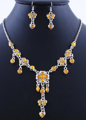 Alloy jewelry set bridal diamond necklace Clover butterfly jewelry wholesale 19744