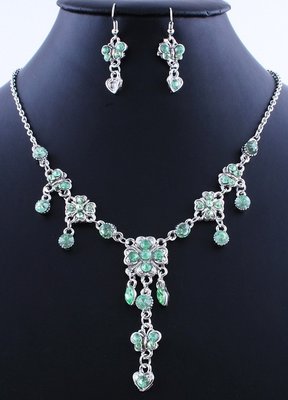 Alloy jewelry set bridal diamond necklace Clover butterfly jewelry wholesale 19744
