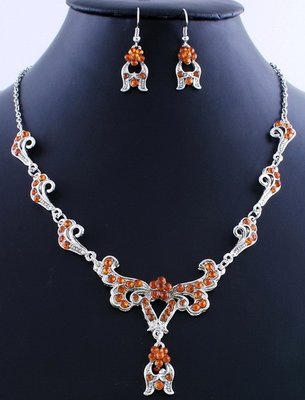 Hot alloy jewelry wholesale bridal necklace earrings geometry package 19747