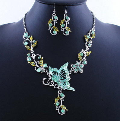 Fashion Bridal Necklace Set Vintage Butterfly Necklace Ethnic Butterfly pendant  19758