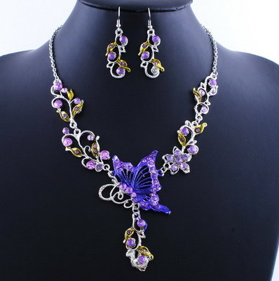Fashion Bridal Necklace Set Vintage Butterfly Necklace Ethnic Butterfly pendant  19758