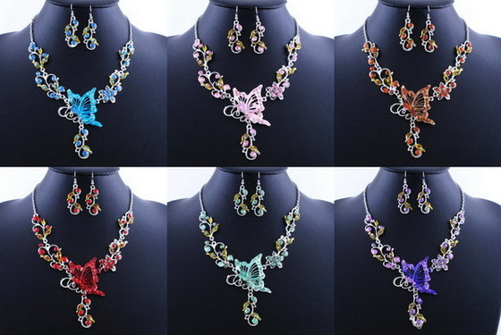 Fashion Bridal Necklace Set Vintage Butterfly Necklace Ethnic Butterfly pendant  19758