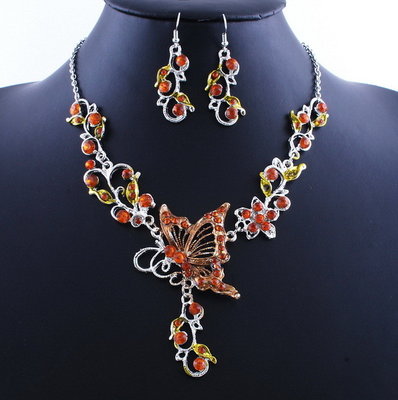 Fashion Bridal Necklace Set Vintage Butterfly Necklace Ethnic Butterfly pendant  19758