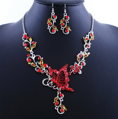 Fashion Bridal Necklace Set Vintage Butterfly Necklace Ethnic Butterfly pendant  19758