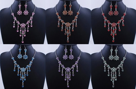 Fashion alloy necklace Tassel earrings Bridal Jewelry Sets tassels 19770