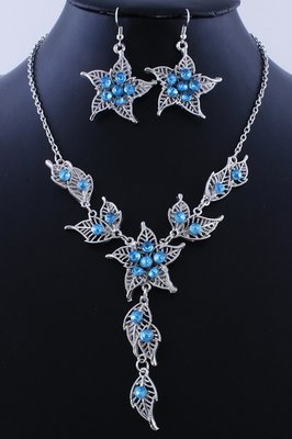 Bride star necklace Star Earrings Set Leaves money alloy Jewelry Set 19776