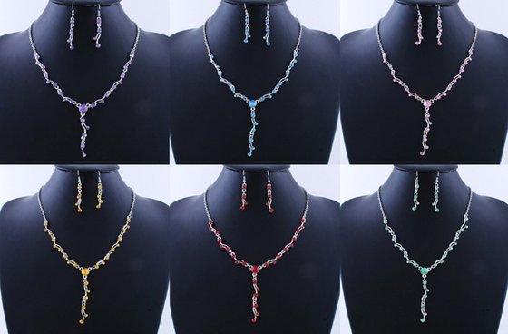 Alloy jewelry wholesale upscale bridal diamond necklace jewelry wholesale 19779