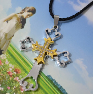 Double Heart Cross Love Cross Golden Cross SZJ-8003