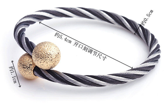 Titanium steel bracelet Personalized twist bracelet Matte bead bracelet MY-6001