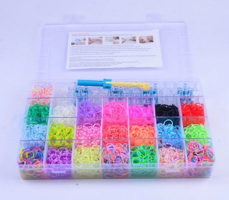 DIY make rubber band bracelet loom rainbow colorful loom bands kit rubber band