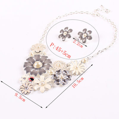 New five diamond wedding flower jewelry necklace dripping suit MD-1438