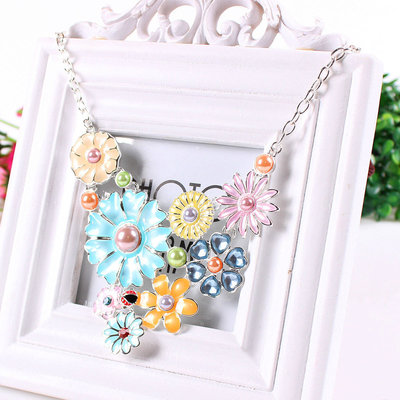 New five diamond wedding flower jewelry necklace dripping suit MD-1438