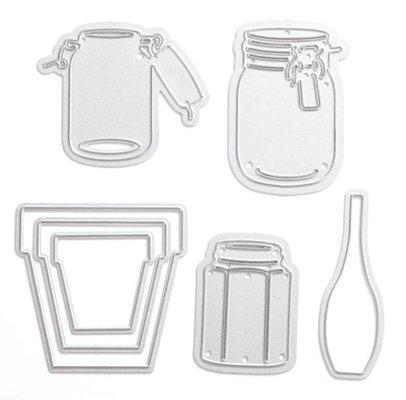 Bottle Die cutter pattern Frame scrapbook DIY Jar pot center die cut metal made 3928
