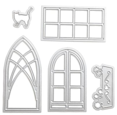 DIY dog lace cutter Lace windows Scrapbook Die house 3935