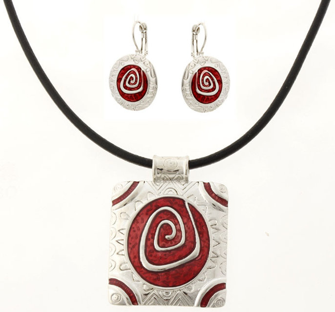 Leather cord necklace box Rectangular Earrings and Necklace Set Thread Necklace BJX4310