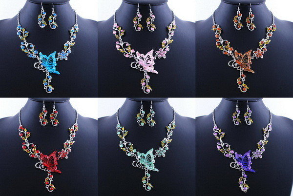 Fashion Bridal Necklace Set Vintage Butterfly Necklace Ethnic Butterfly pendant  19758