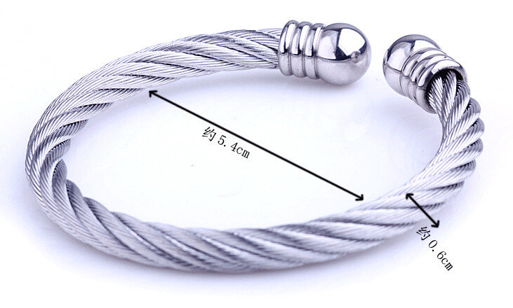 Titanium steel bracelet The new wire twist bracelet Popular cable bracelet MY-6003