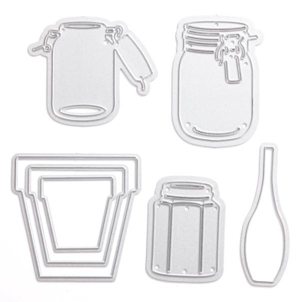 Bottle Die cutter pattern Frame scrapbook DIY Jar pot center die cut metal made 3928