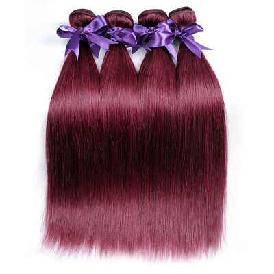 Bold 99J Red Brazilian Hair Bundles Weave Extensions 4Pcs 10-26 Inch