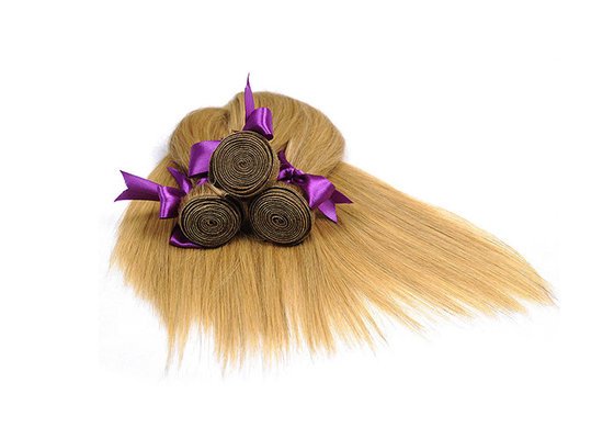 Bleach Dyed 3 Bundles Of Human Hair / Straight Hair Extensions Bundles