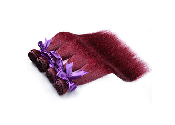 Swiss Lace Girls And Ladies Red Hair Extensions / Straight Weave With Closure