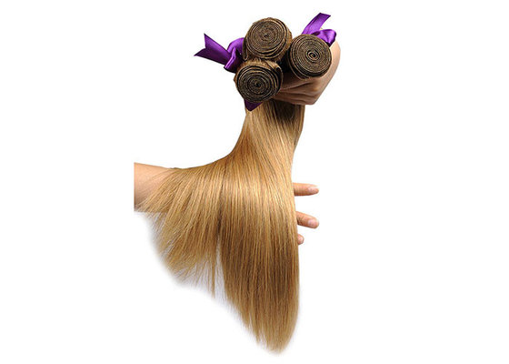 Machine Double Weft Human Hair Bundles Full Cuticle Aligned No Tangle