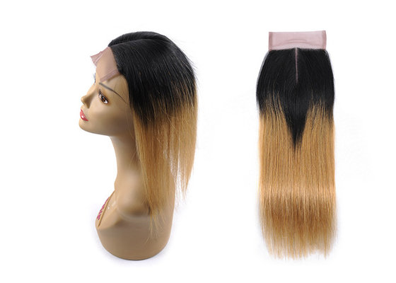 Brazilian Weave Bundlles 4Pcs Ombre Blonde Straight Human Hair With Closure Color 1B27 Hair Weave​