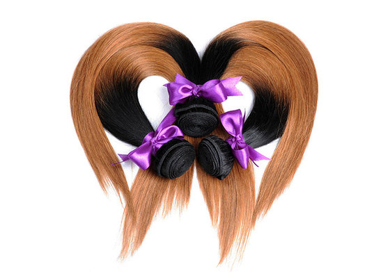 3 Pcs Straight Ombre Peruvian Hair Bundles With Closure No Chemical Process