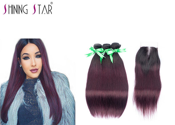 Soft Detangle Indian Virgin Hair Bundles , Smooth Indian Hair Weave Bundles
