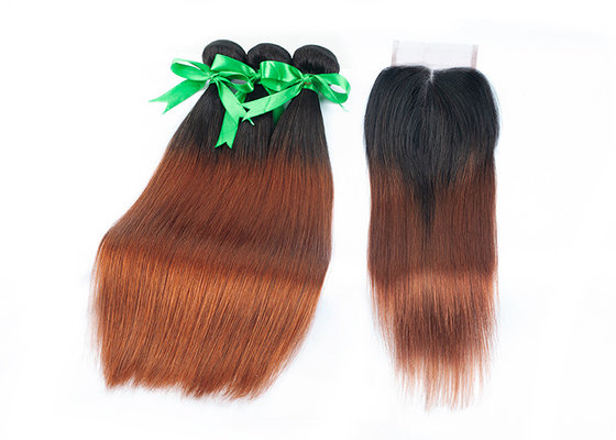 Ombre Dark Roots Real Malaysian Hair Bundles With Closure Non Bad Small