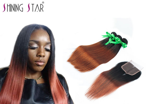 Ombre Dark Roots Real Malaysian Hair Bundles With Closure Non Bad Small