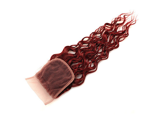 Red Human Hair Weave Bundles / Human Water Wave Crochet Braids